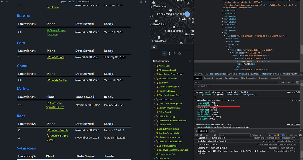 Dataview Column Misalignment When Using Dataviewjs Help Obsidian Forum