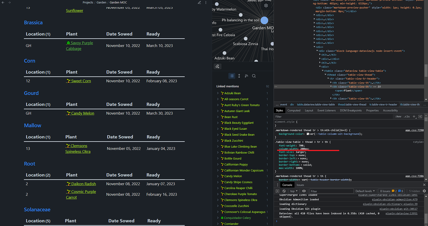 Dataview Column Misalignment When Using Dataviewjs Help Obsidian Forum