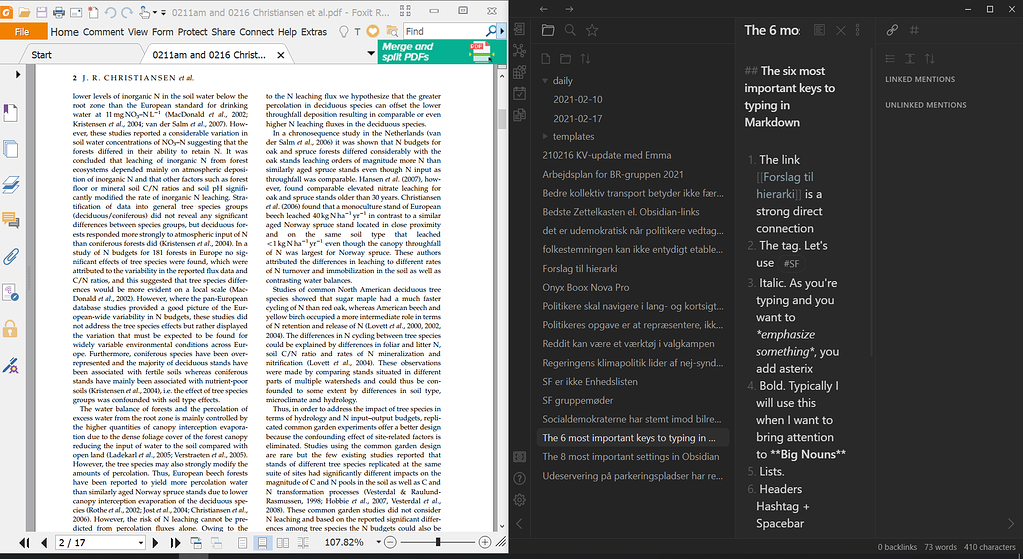 Automatic reorganizing when using split screen in Win10? - Help - Obsidian Forum