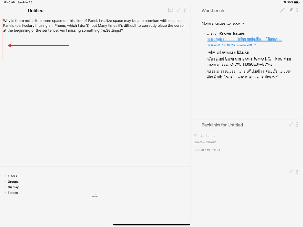 [Feature] More space on left edit Panel - Feature requests - Obsidian Forum