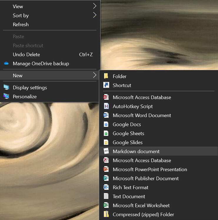 How to add .md files to the Windows Context menu (Right Click > New ...