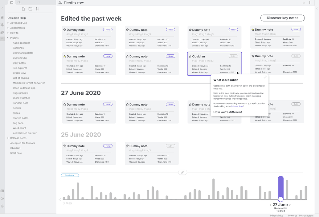 Timeline / card view - a way to screen, review, and structure the ...