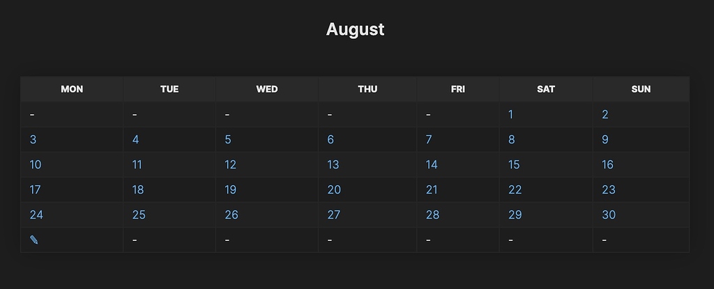 Markdown formatted Calendar with links (Python script) + KM macro ...