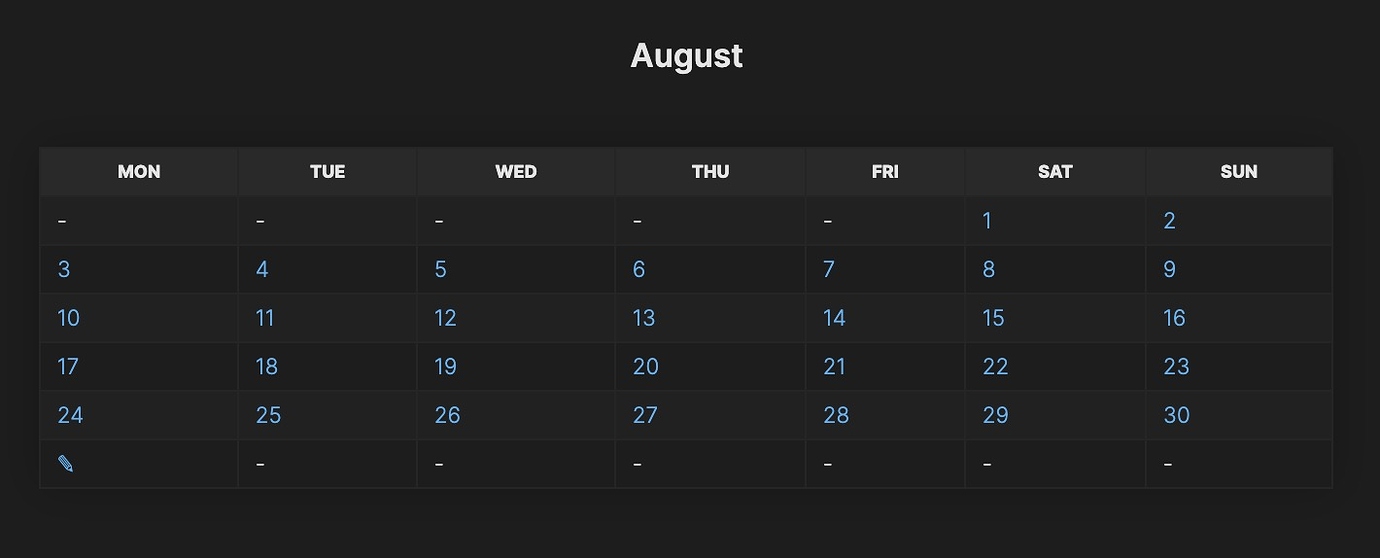 Markdown formatted Calendar with links (Python script) + KM macro ...
