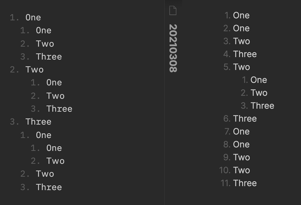 Numbered list with 2-unit space indent not rendered in Preview pane - Bug graveyard - Obsidian Forum