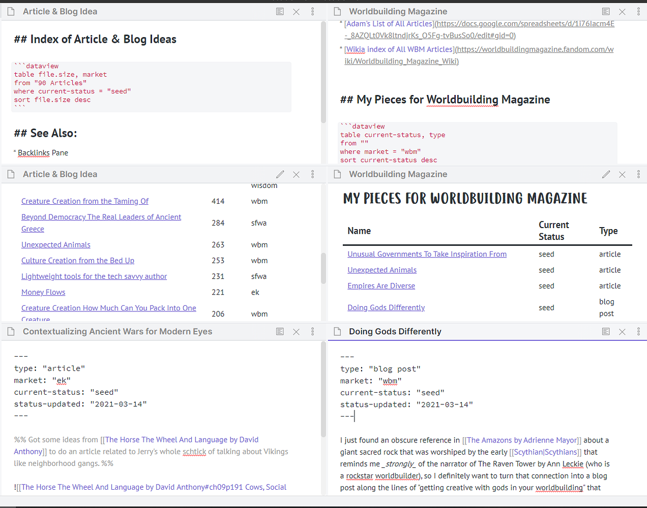 Dataview plugin snippet showcase - #47 by EleanorKonik - Share & showcase - Obsidian Forum