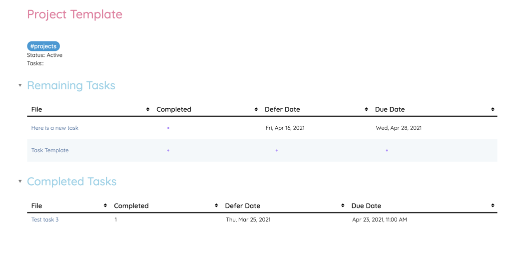 Dataview Task And Project Examples Share And Showcase Obsidian Forum