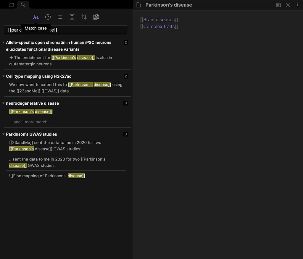 Make search case-independent - Feature archive - Obsidian Forum