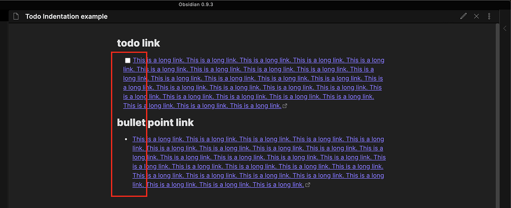 Long Todo Item Indentation Doesnt Match Bullet Point Indentation Bug Graveyard Obsidian Forum