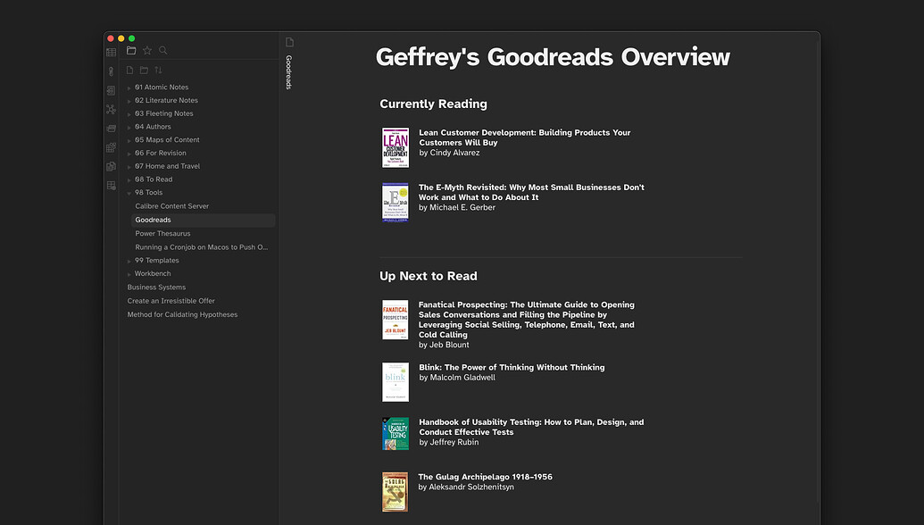 Adding a Goodreads overview to Obsidian was harder than I expected ...