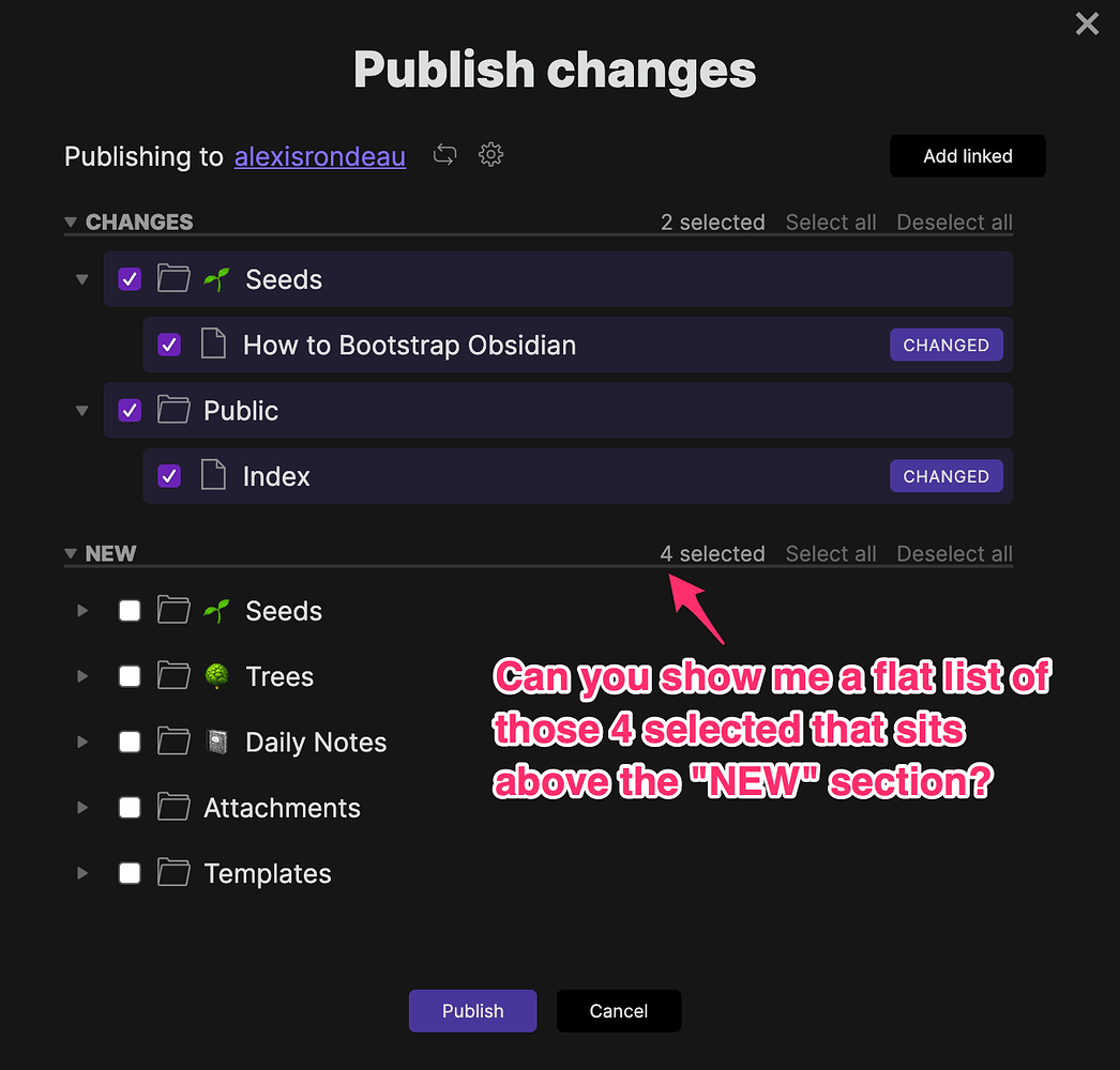 Publish Plugin UI: Collapse/expand folders - Feature requests - Obsidian Forum