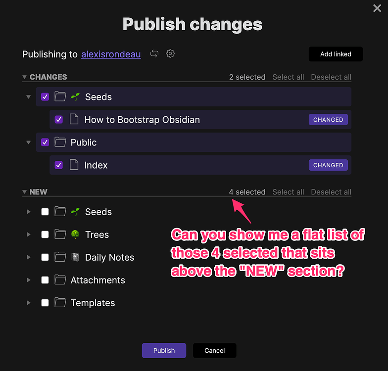 Publish Plugin UI: Collapse/expand folders - Feature requests - Obsidian Forum