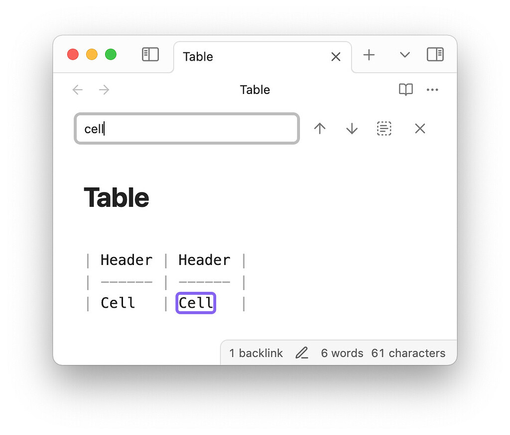 Searching in tables in Live Preview makes tables appear as plaintext - Bug graveyard - Obsidian ...