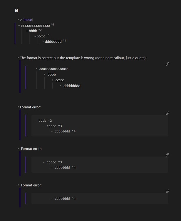 Creating block references to lists within callouts leads to formatting issues - Help - Obsidian ...