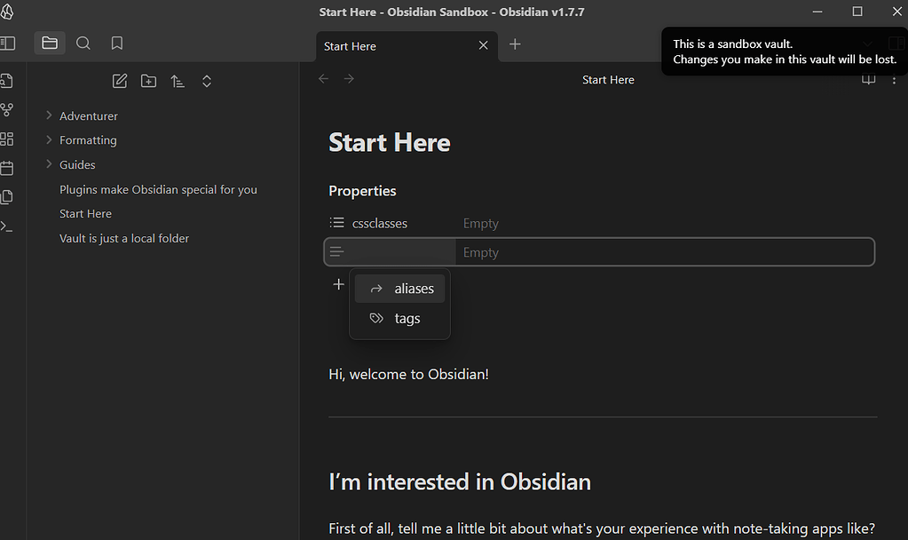 Add Property context menu - closing instantly after opening - Bug graveyard - Obsidian Forum