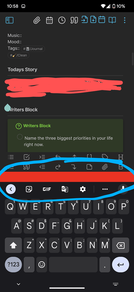 [Bug] mobile toolbar appears red - Bug graveyard - Obsidian Forum