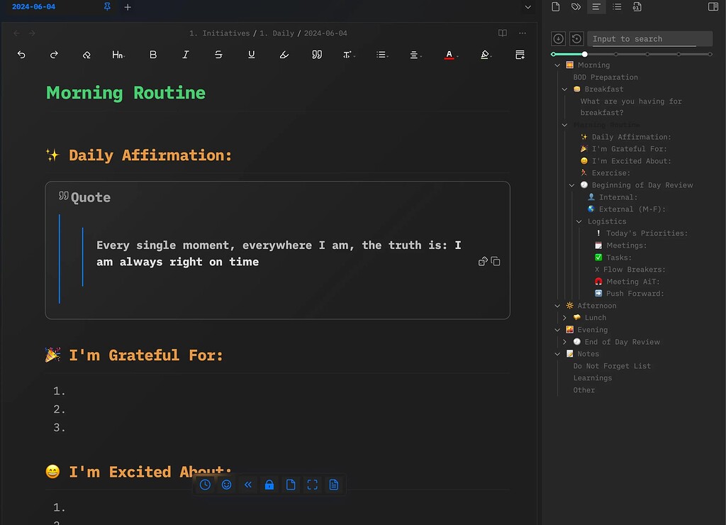 My daily note template designed to flow with the day - Share & showcase ...