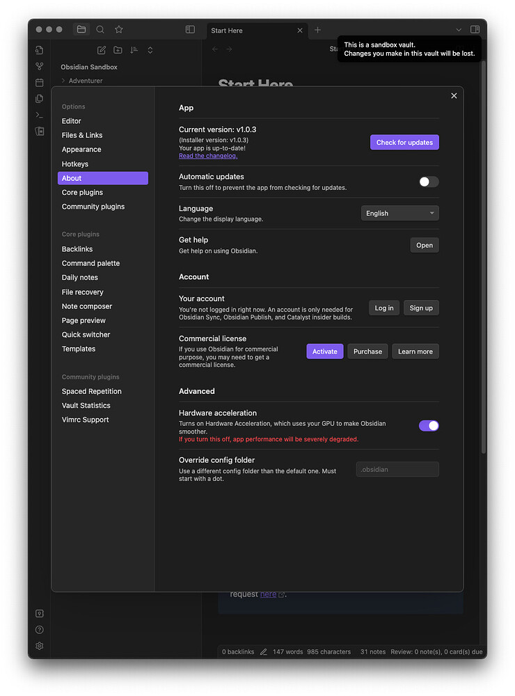 Status Bar Occludes The Vim Mode Command Windows Bug Reports Obsidian Forum