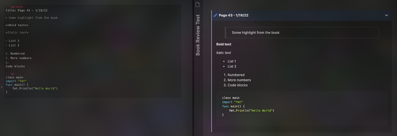 Formatting book notes - Help - Obsidian Forum