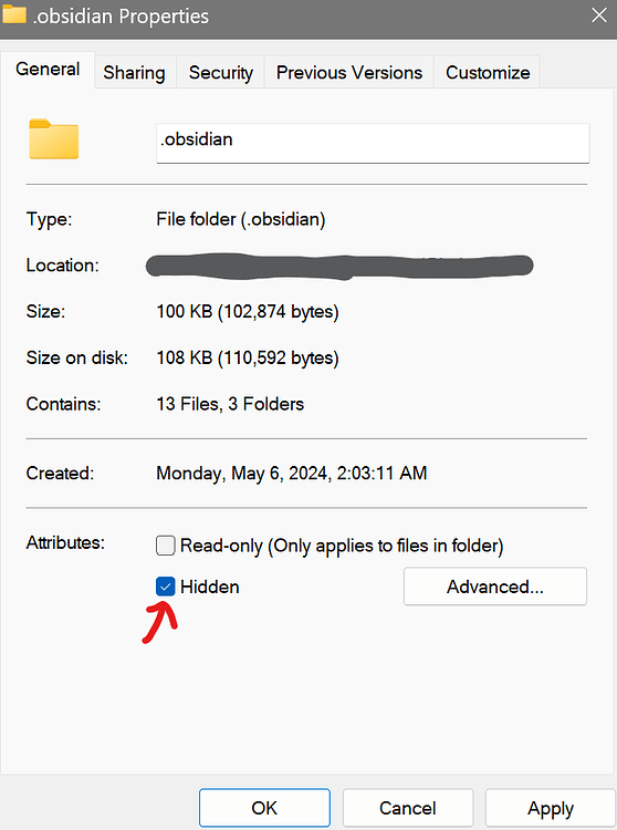 Hide auto-generated .obsidian folder on Windows - Feature requests - Obsidian Forum