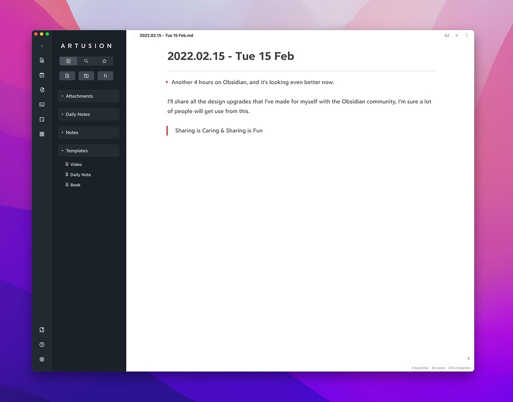 Updated Obsidian UI with Breathing Space and Cleanliness - Share & showcase - Obsidian Forum