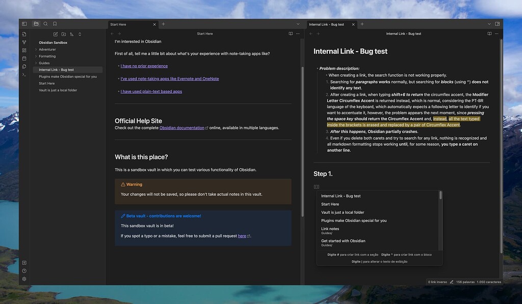 Internal Link Bug Bug Reports Obsidian Forum 