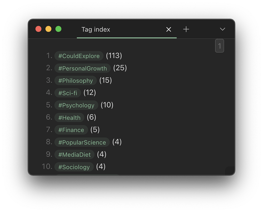 Tag index for a folder - Share & showcase - Obsidian Forum