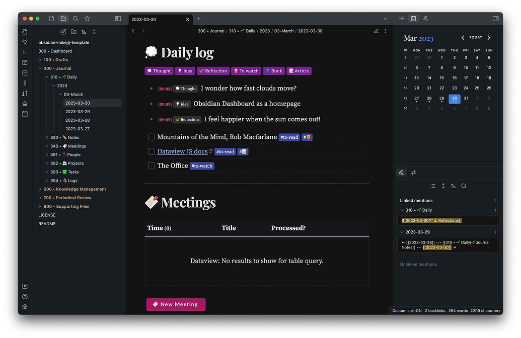 A vault designed for collecting knowledge and task management - Share ...
