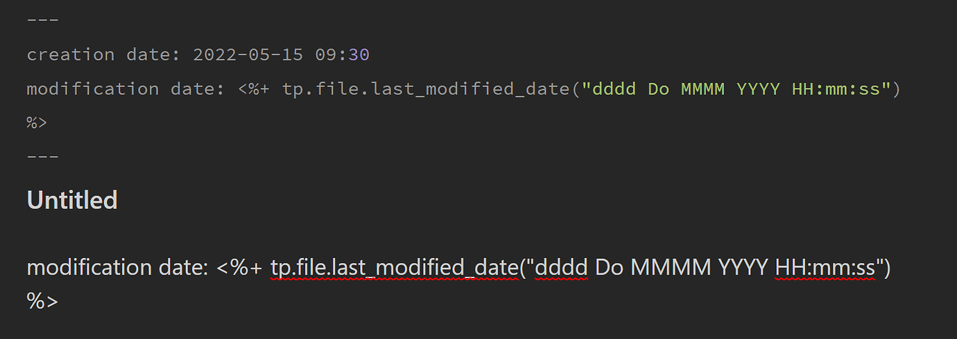 Dynamic Commands of Templater doesn't work in frontmatter - Help - Obsidian Forum