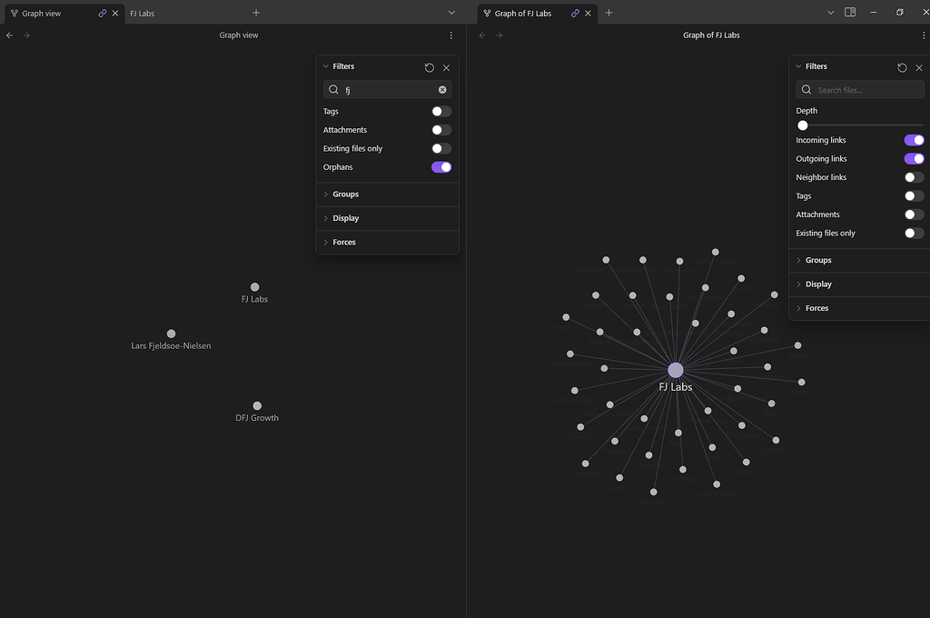 No links show in main graph view but the links show in local graph ...