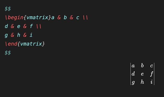 How to insert 3 × 3 Matrix or Determinant in obsidian - Help - Obsidian Forum