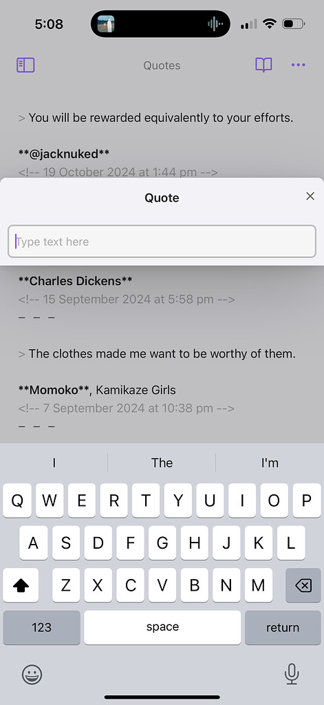 iOS Text Input Modal Placement - Help - Obsidian Forum
