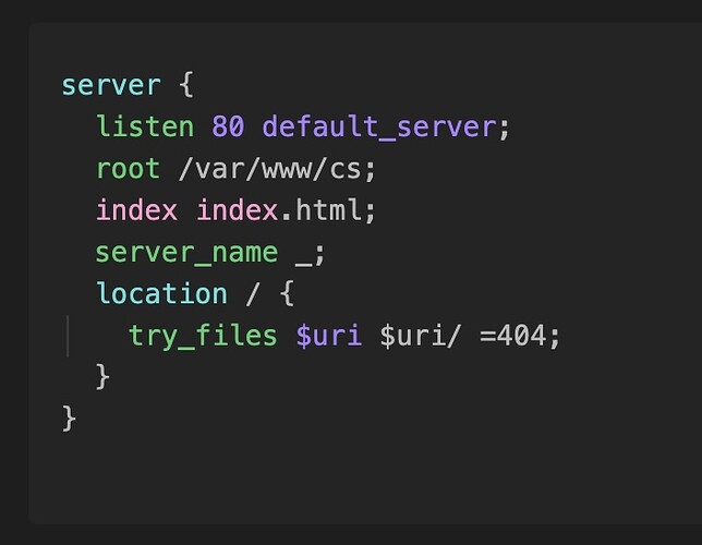Tab indicator visible for four spaces on a single line within an nginx code block - Bug ...
