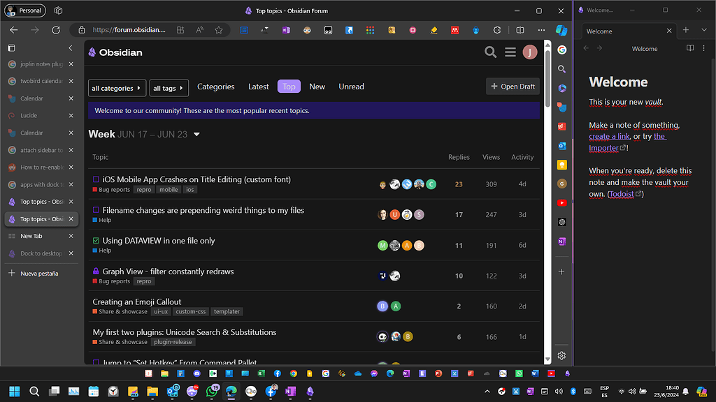 Dock-To-Desktop feature like OneNote - Plugins ideas - Obsidian Forum