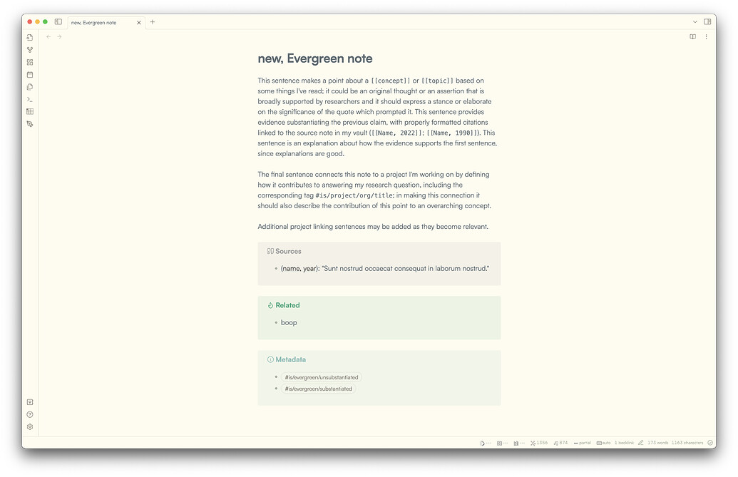 My evergreen note template - Share & showcase - Obsidian Forum