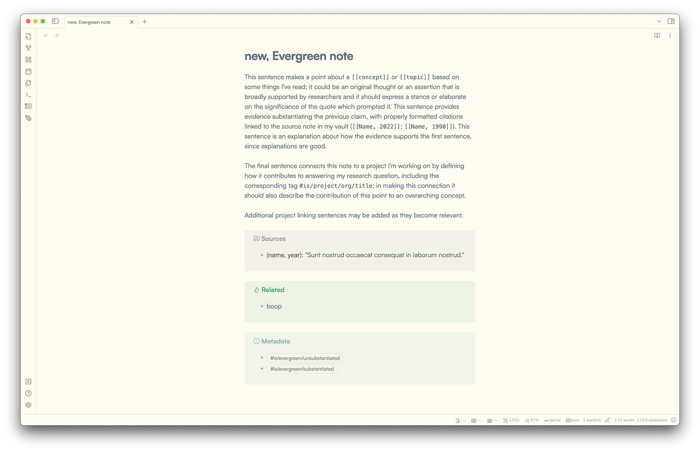 My evergreen note template - Share & showcase - Obsidian Forum