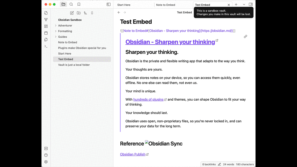 Embedded note section causes URL to attempt to embed - Bug reports - Obsidian Forum