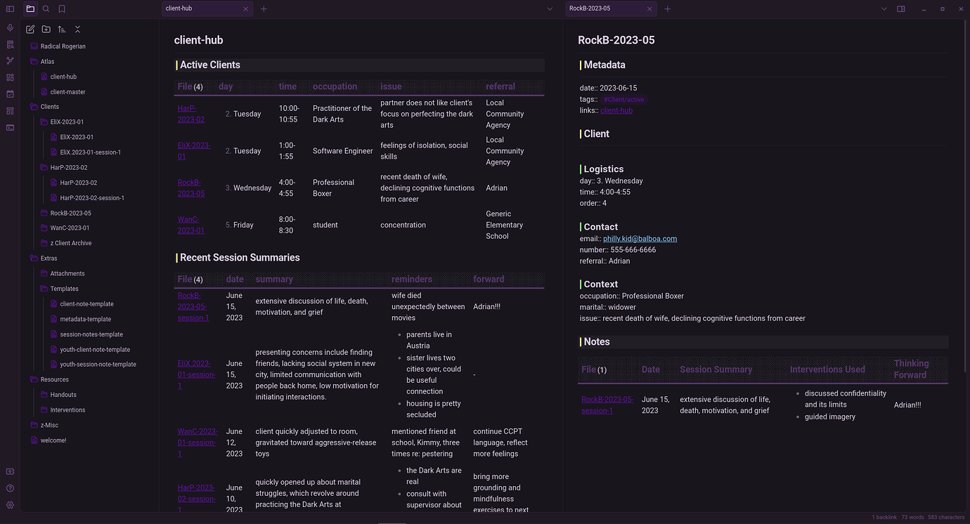 Using Obsidian as a Therapist - Share & showcase - Obsidian Forum