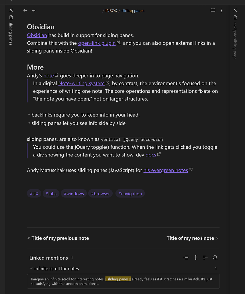 Navigate sibling page - - Plugins ideas - Obsidian Forum
