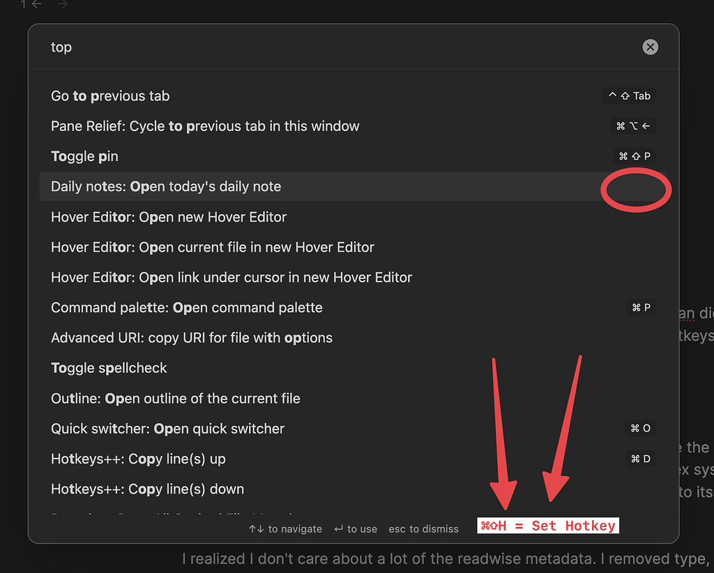Jump to "Set Hotkey" From Command Pallet - Feature requests - Obsidian Forum