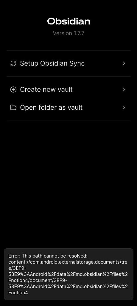 Can't open vault on external storage on Android 12 - Help - Obsidian Forum