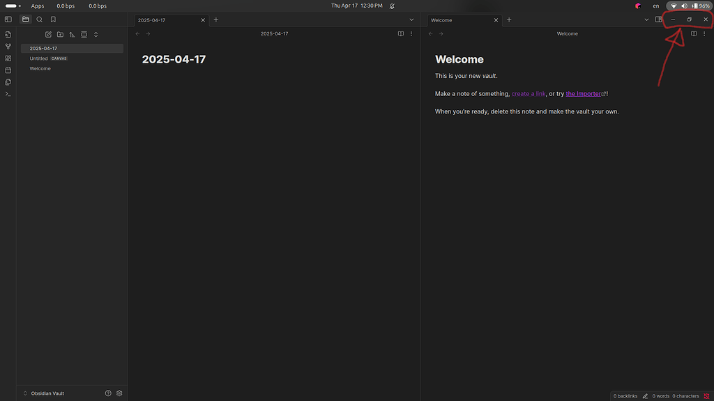 Add Gtk Window Controls Toggle For Linux Integration Help Obsidian Forum