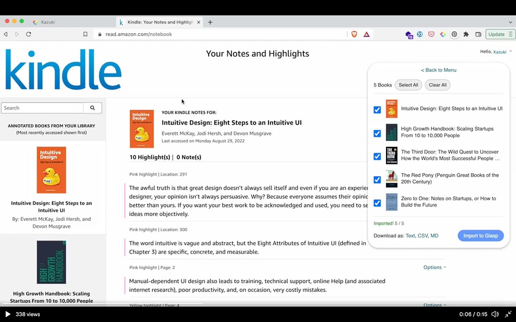 How to import Kindle Notes & Highlights as MD file - Share & showcase ...