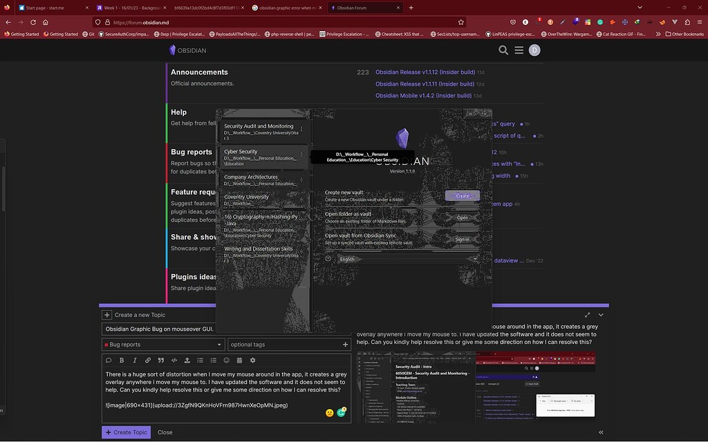 Obsidian Graphic Bug on mouseover GUI - Help - Obsidian Forum