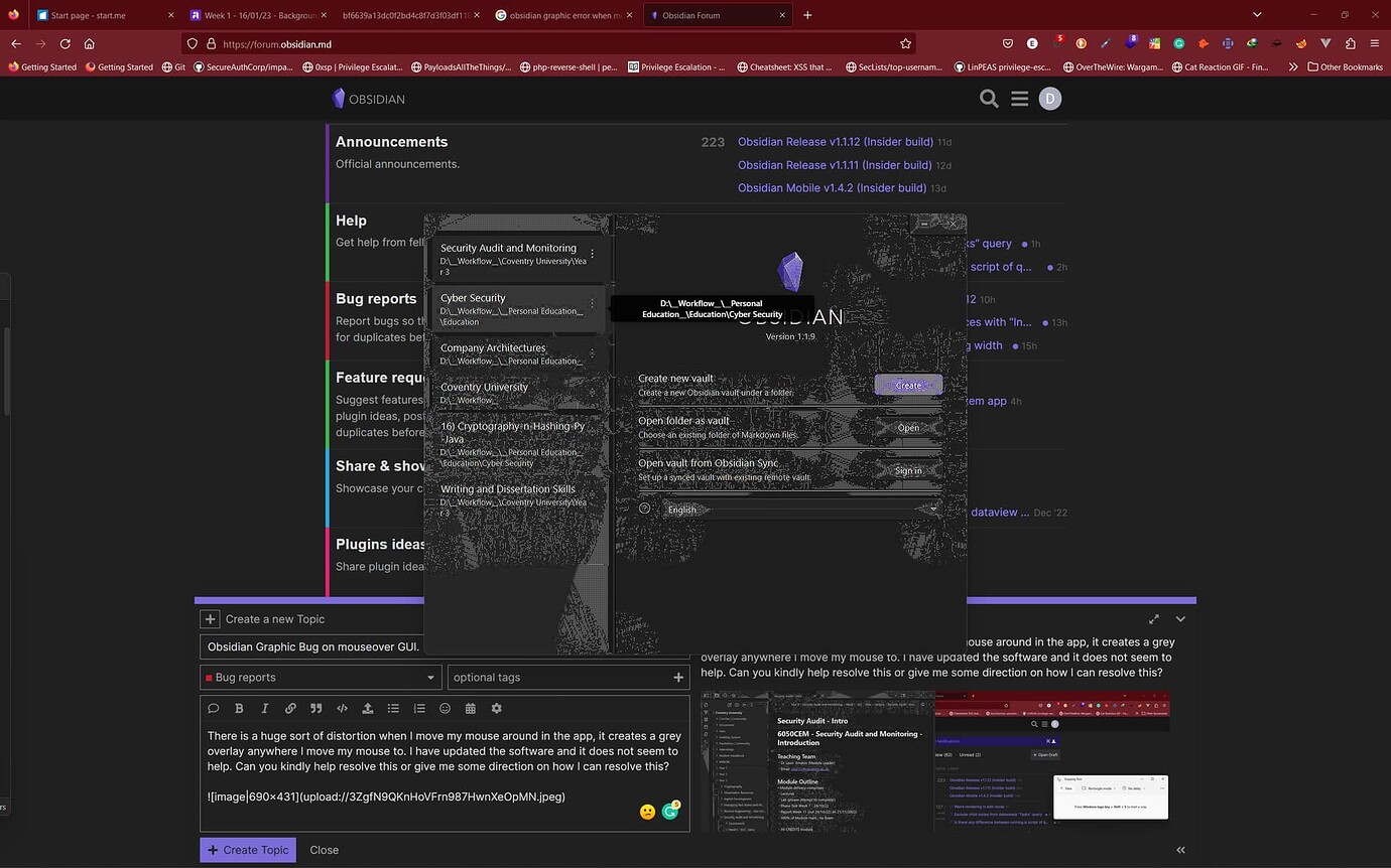Obsidian Graphic Bug on mouseover GUI - Help - Obsidian Forum