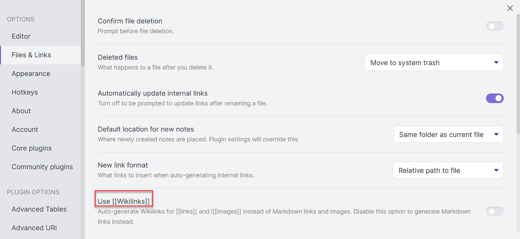 `Wikilink` in help documentation - Help - Obsidian Forum