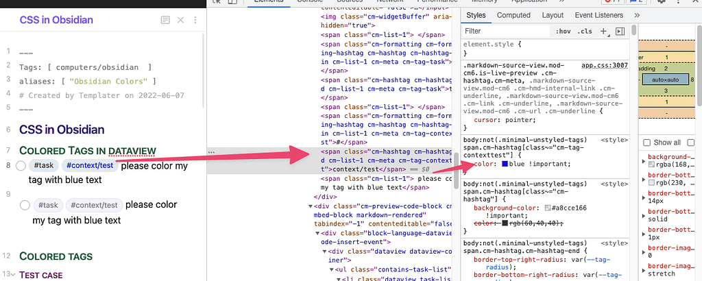 How would one color tags inside of a plugin's output (dataview)? - Help - Obsidian Forum