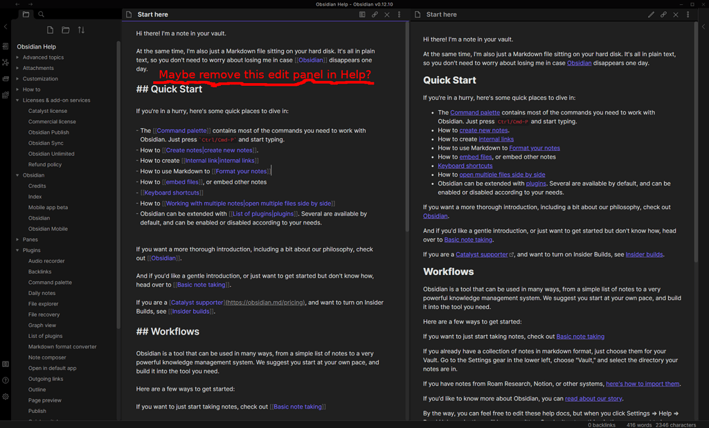 Obsidian Help should open in preview mode only - Bug graveyard ...