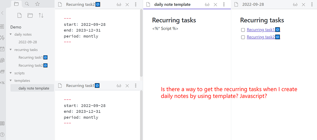 Add recurring tasks into daily note - Help - Obsidian Forum