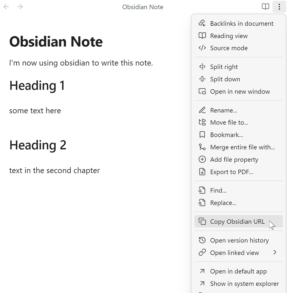 Button to copy URL to a heading or block - Feature requests - Obsidian Forum
